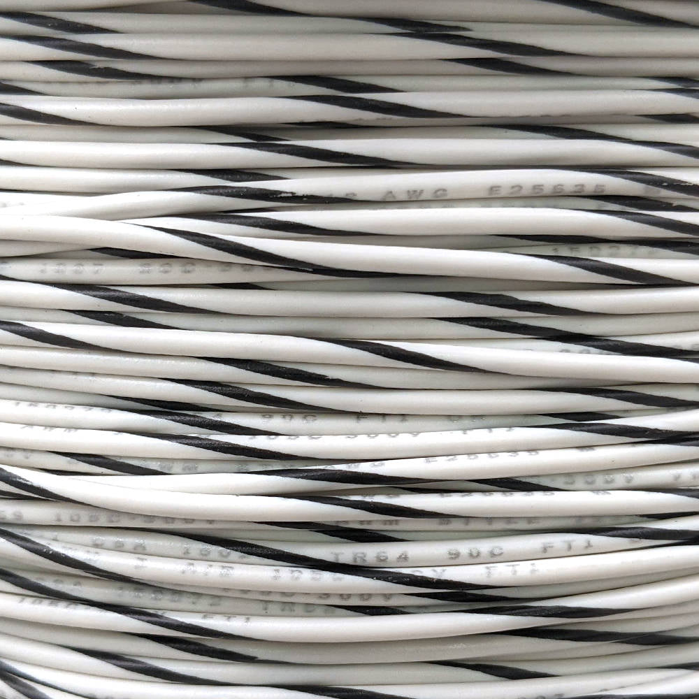 18 AWG Wire (White Striped) | Wire-Bot Pinball Wire