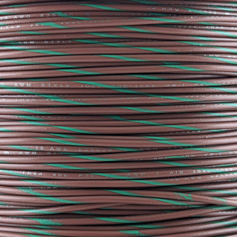 18 AWG Wire (Brown Striped) | Wire-Bot Pinball Wire