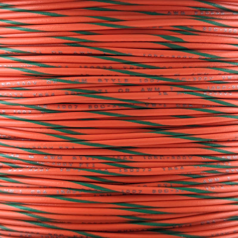 18 AWG Wire (Orange Striped) | Wire-Bot Pinball Wire