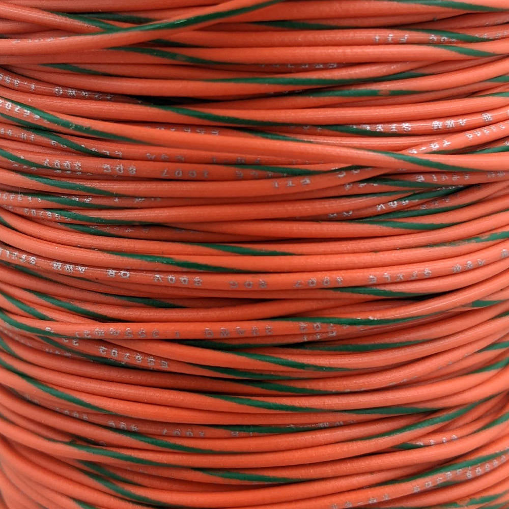 22 AWG Wire (Orange Striped) | Wire-Bot Pinball Wire
