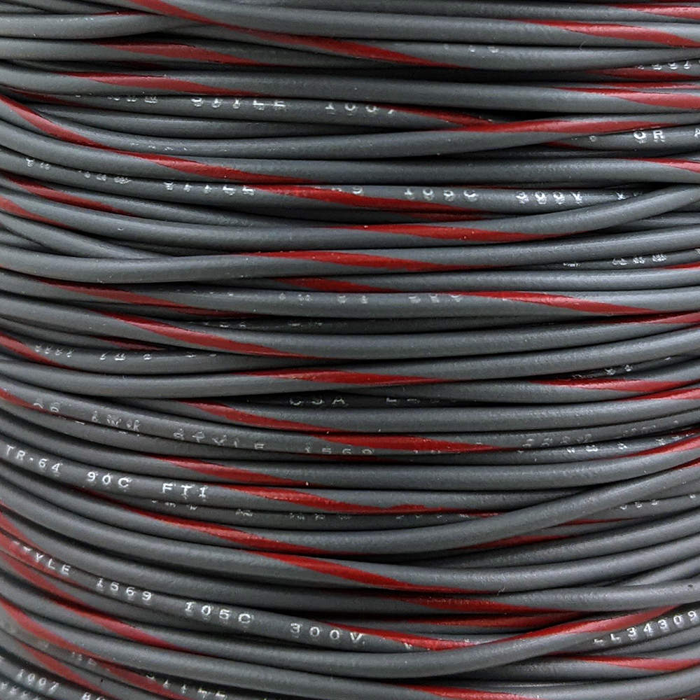 22 AWG Wire (Gray Striped) | Wire-Bot Pinball Wire